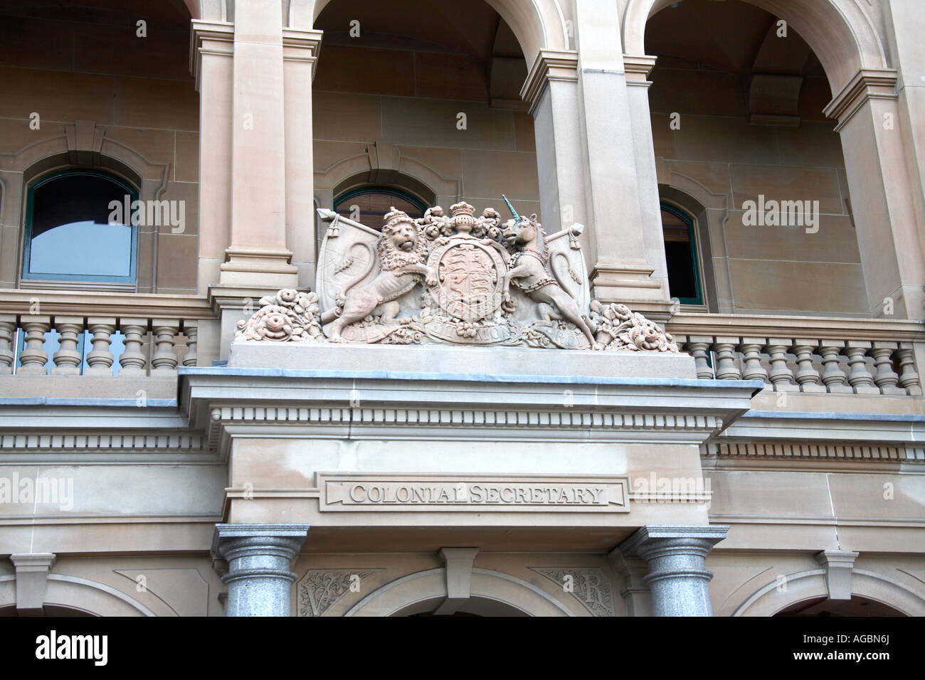 Colonial Secretary building carved crest in Sydney New South Wales NSW ...