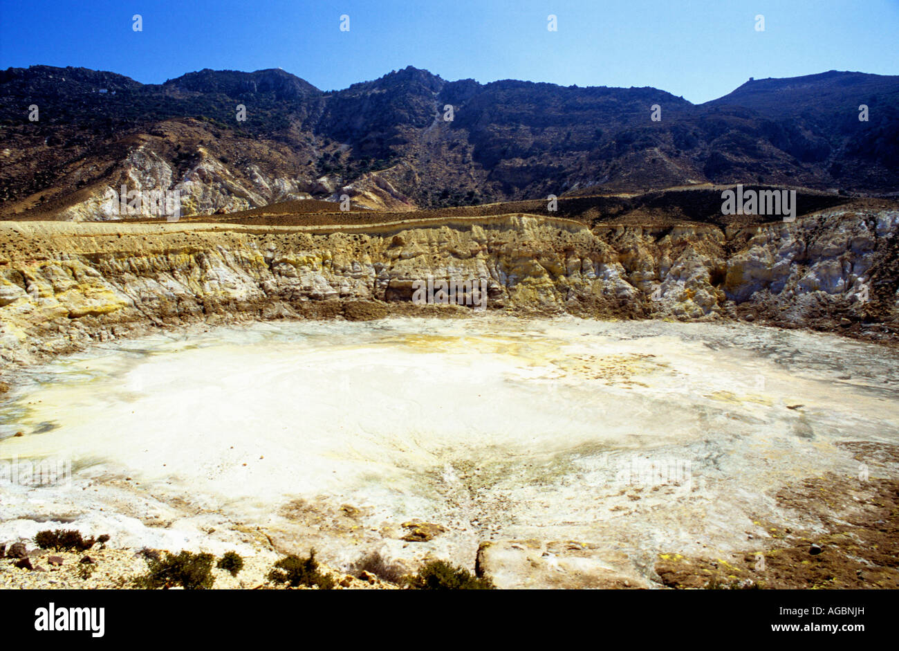volcano crater on the Greek island of Nisyros in the Aegean sea Stock ...