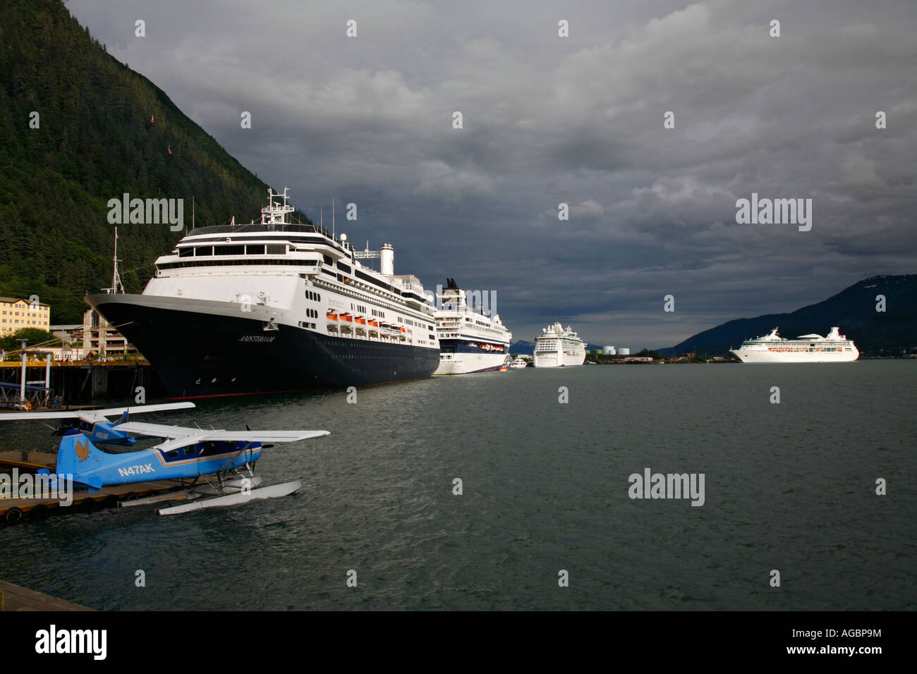 Cruiseships in downtown Juneau Alaska Stock Photo - Alamy