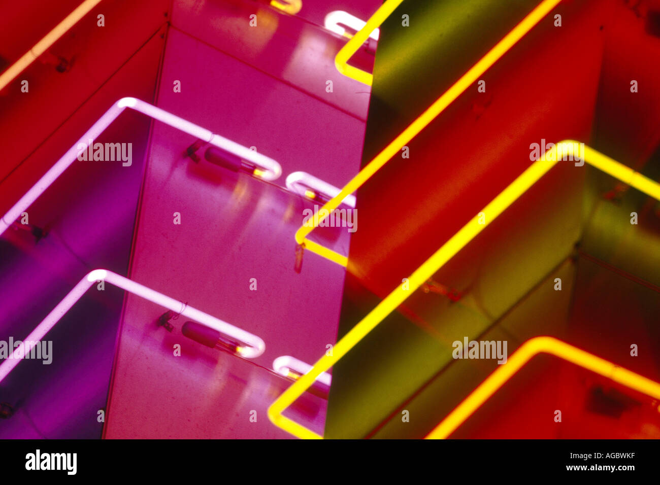 Closeup of Birghtly colored neon lights USA Stock Photo - Alamy