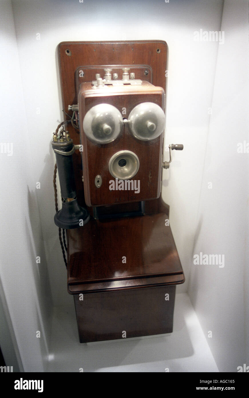 Early telephone wind and dial Stock Photo - Alamy