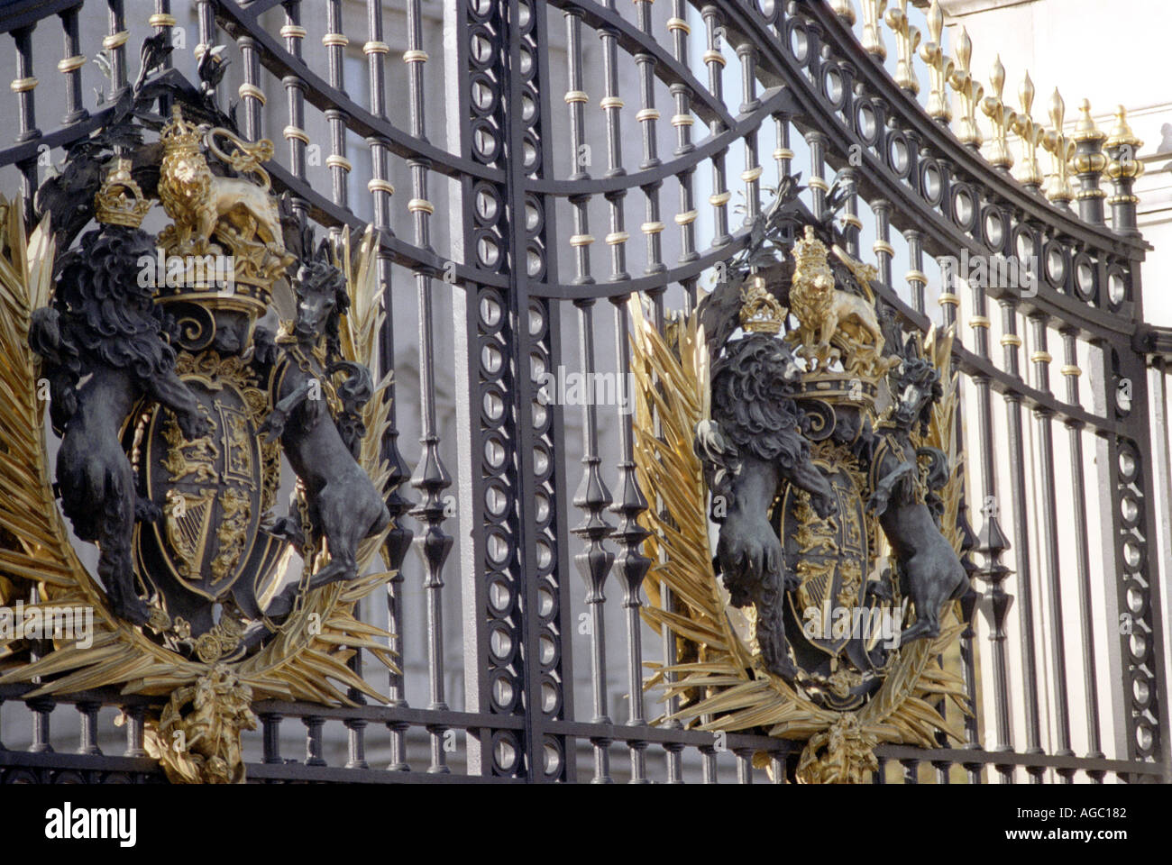 Buckingham Palace gates London England Great Britain United Kingdom GB ...