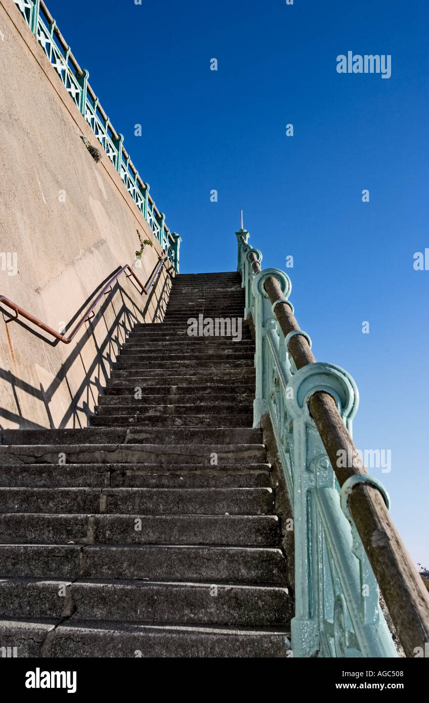 Promenade steps at from Madeira Drive to Marine Parade, Brighton Sussex ...