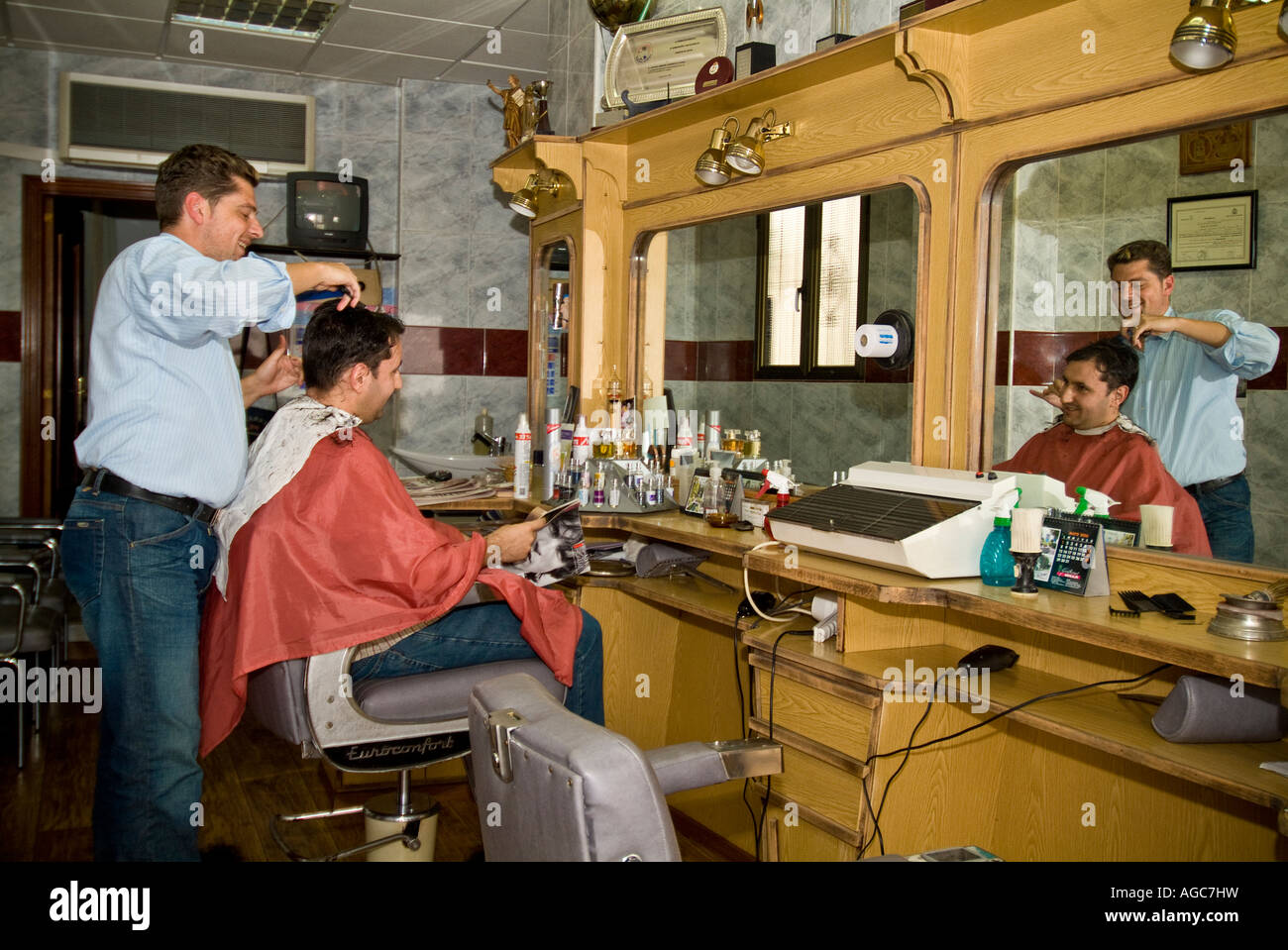 traditional barber in cordoba, spain Stock Photo - Alamy