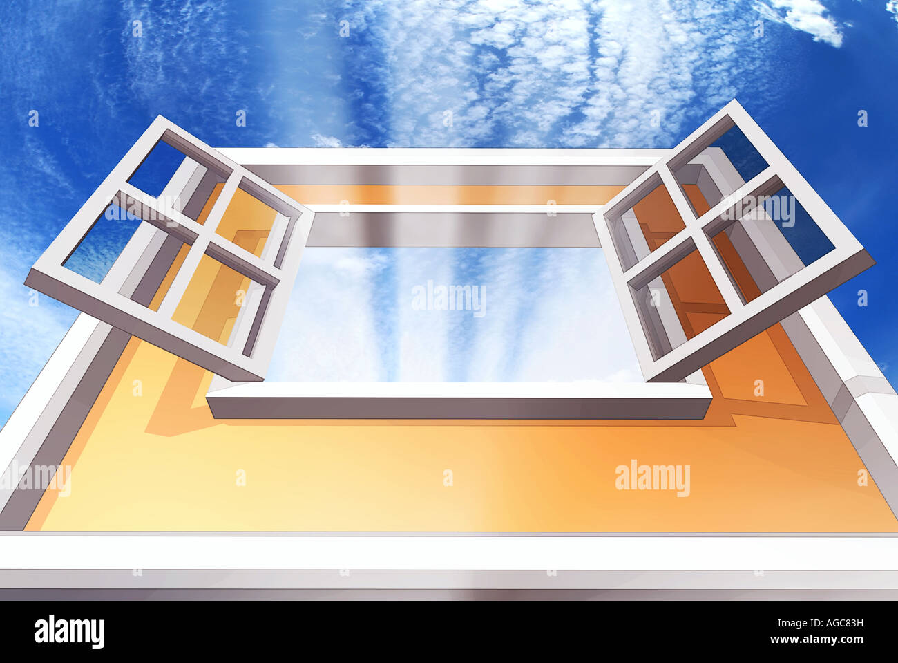 open window with sunlight beams Stock Photo - Alamy