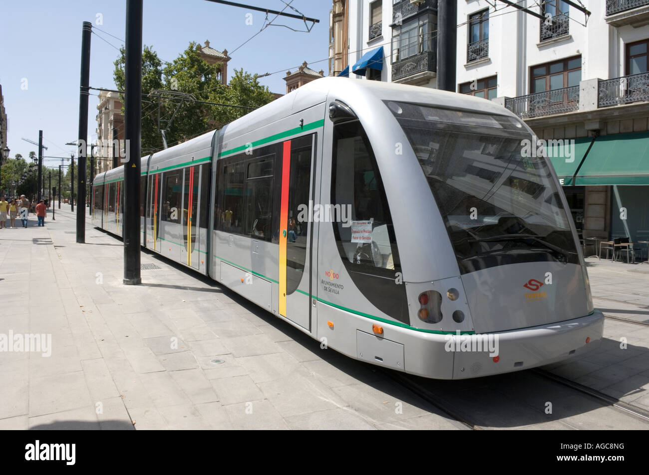 Seville Spain new tramway in the city centre, the first metro line in a ...