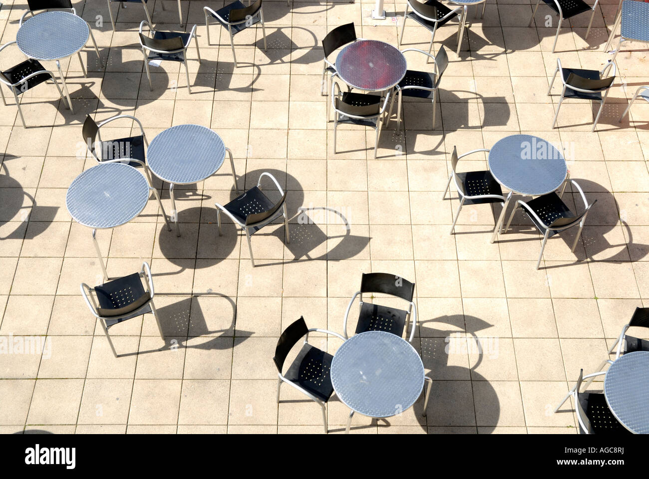 empty Cafe tables from above Stock Photo - Alamy