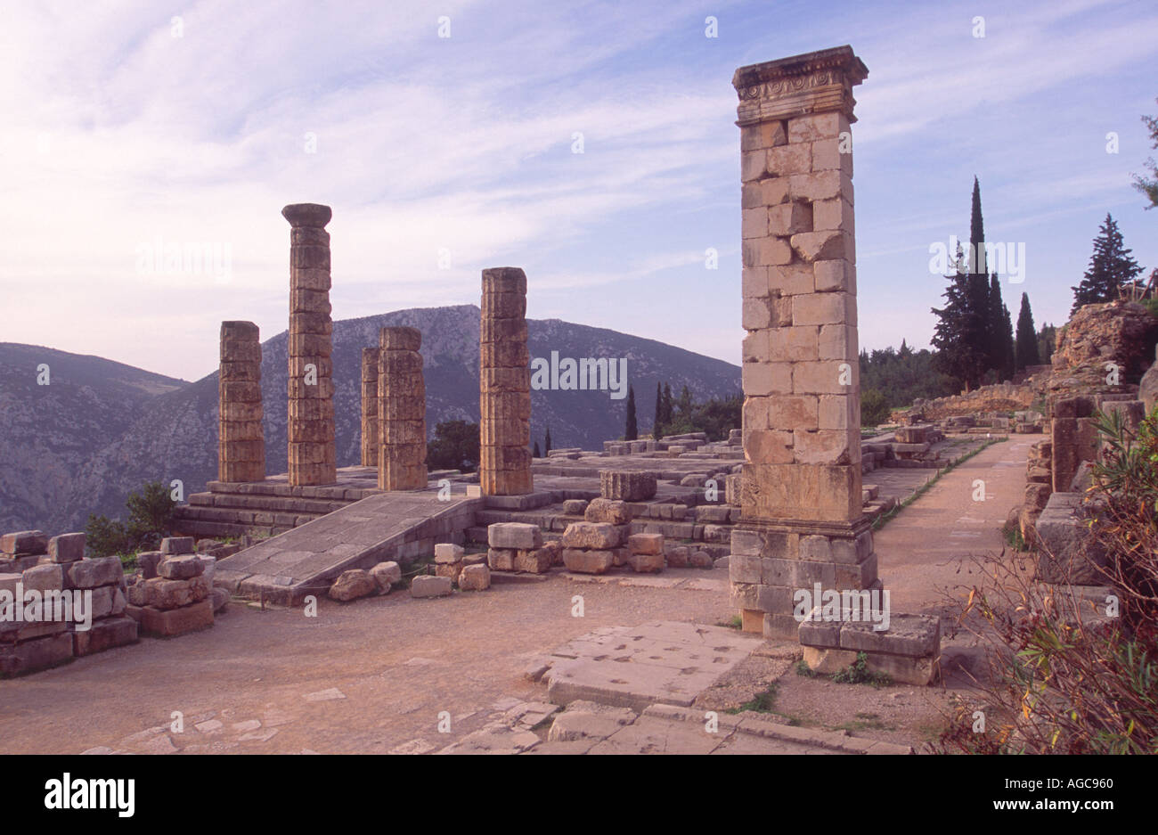 Delphi temple renovation hi-res stock photography and images - Alamy