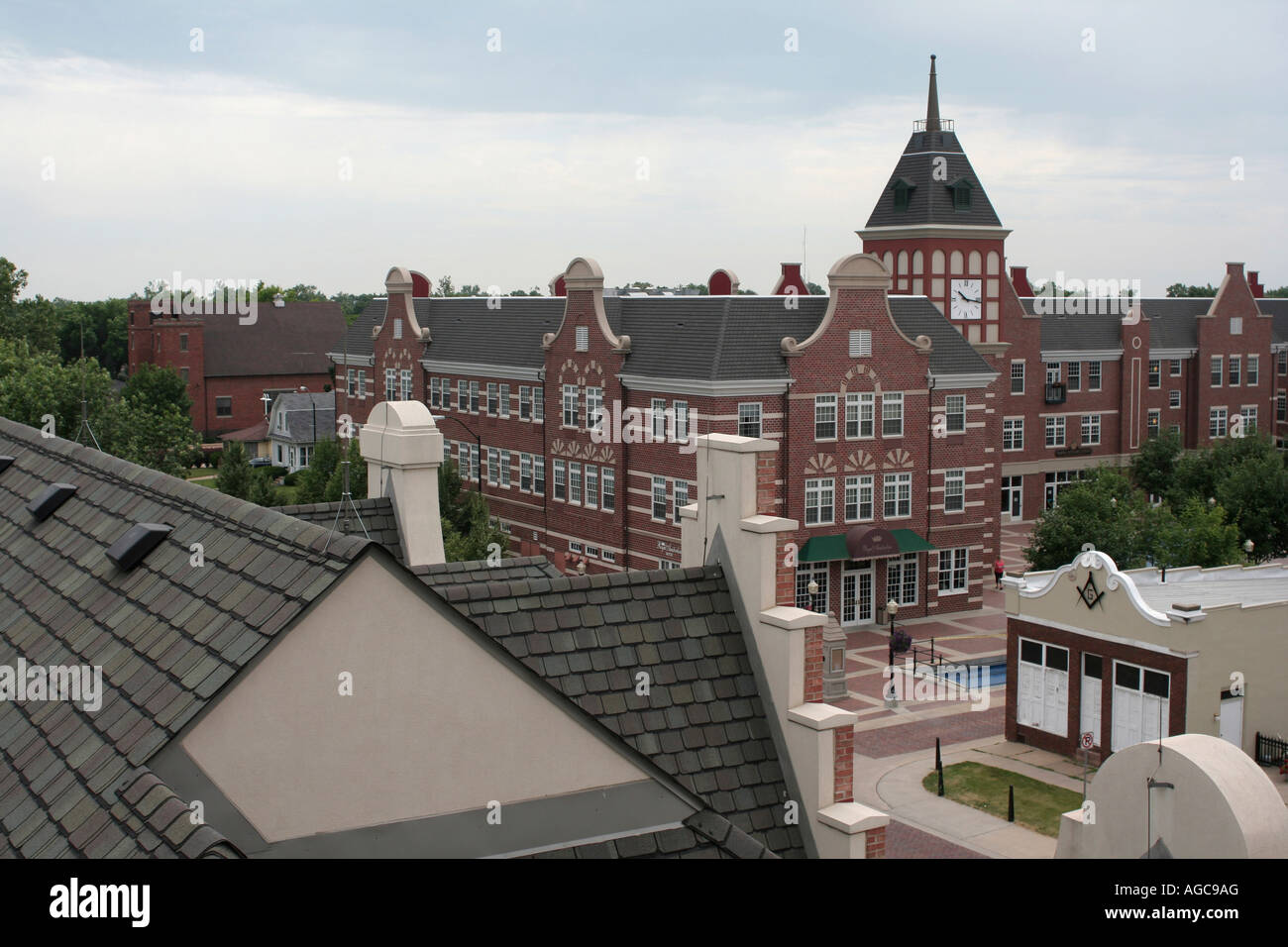 Rooftops and Royal Amsterdam Hotel from Vermeer Windmill Platform high ...