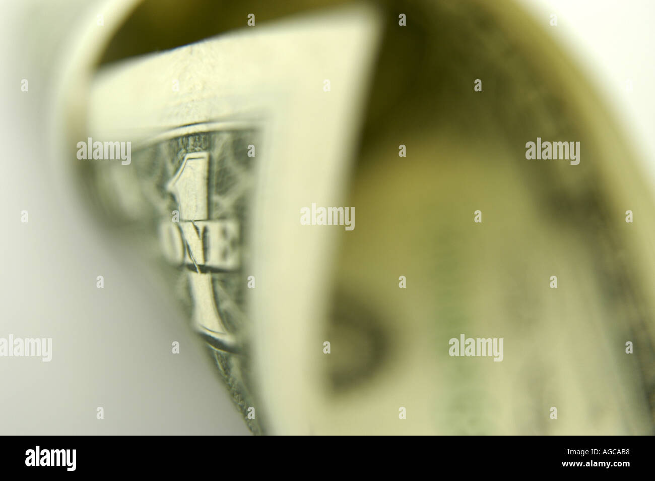 1 one dollar curved corner horizontal Stock Photo - Alamy