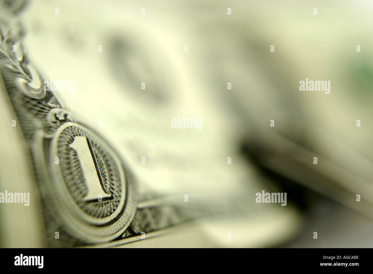 1 one dollar note corner horizontal Stock Photo - Alamy