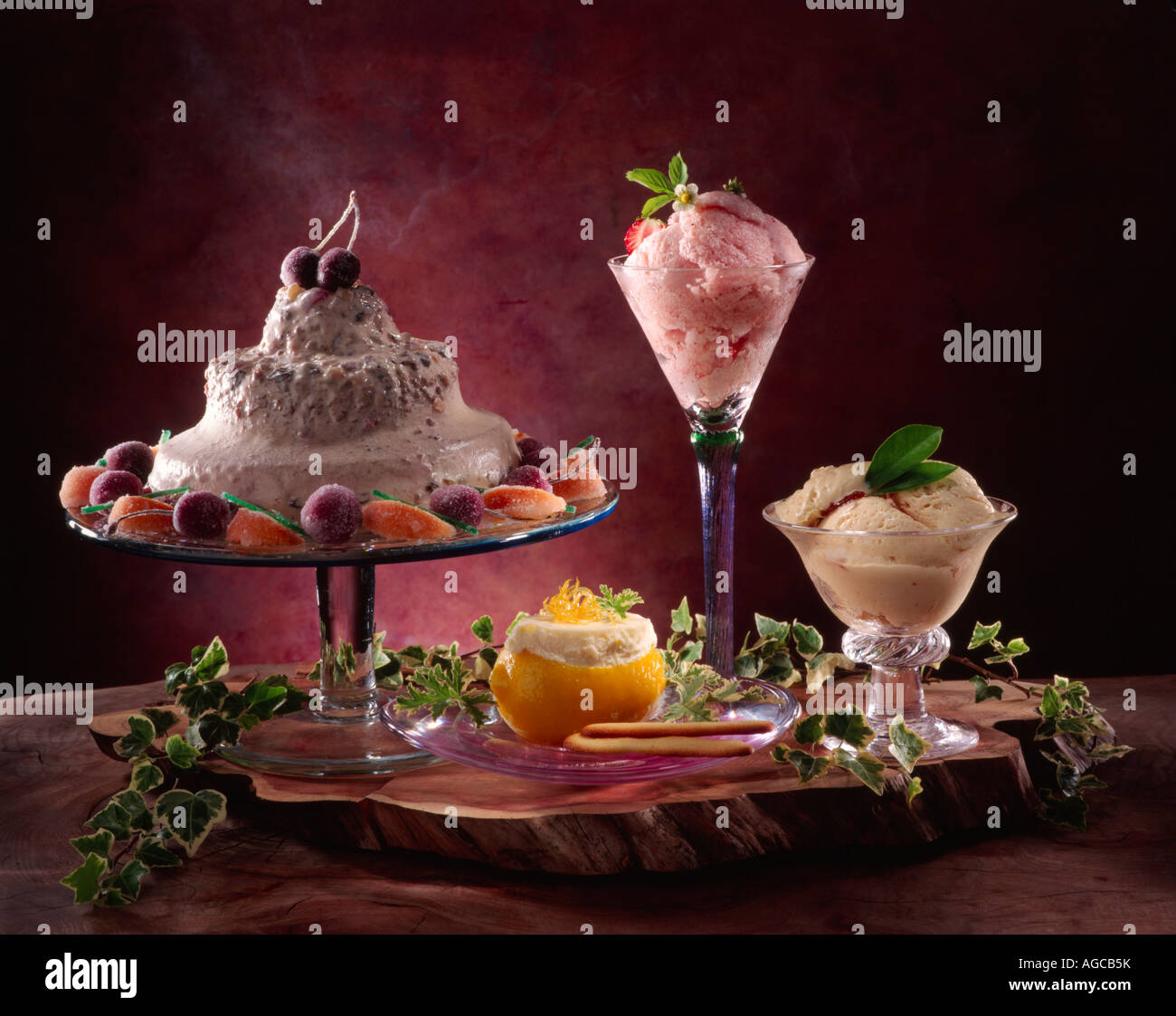 Ice cream desserts still life Stock Photo - Alamy