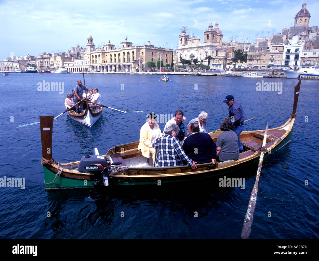 Daisa boat trip around Grand Harbour Valletta Malta Stock Photo - Alamy