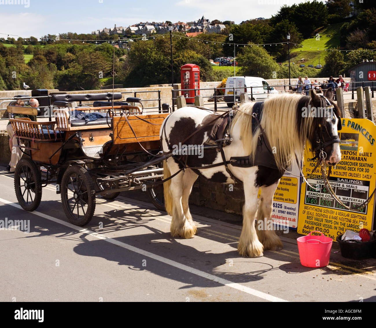 Ilfracombe, Devon - Horse and carriage giving tourist rides Stock Photo ...