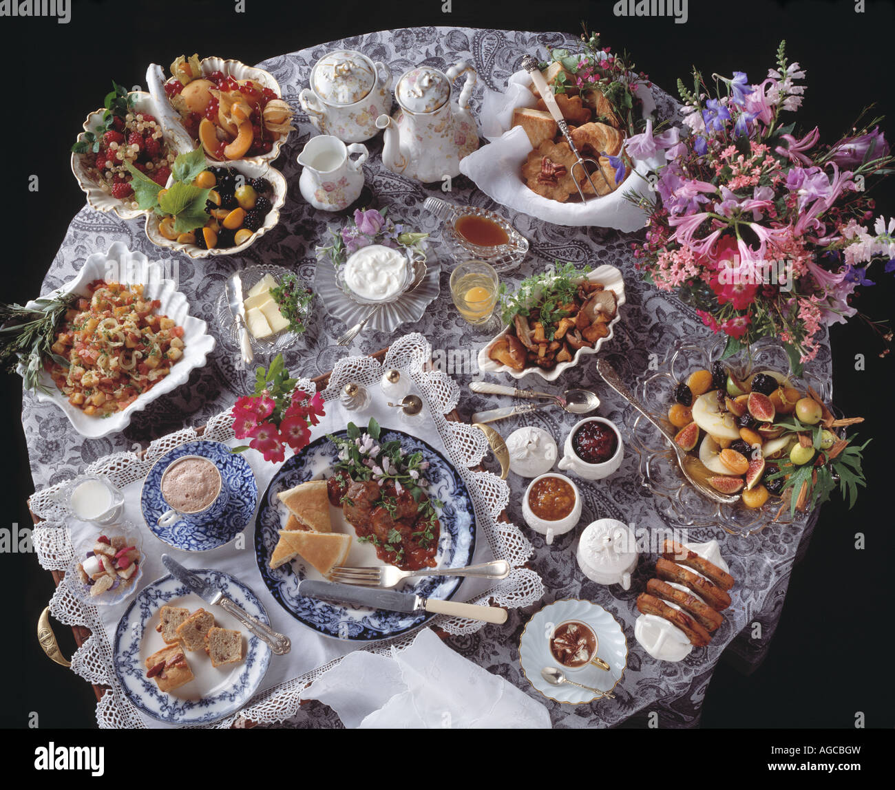 Overhead image of breakfast at the Paris Ritz hotel Stock Photo - Alamy