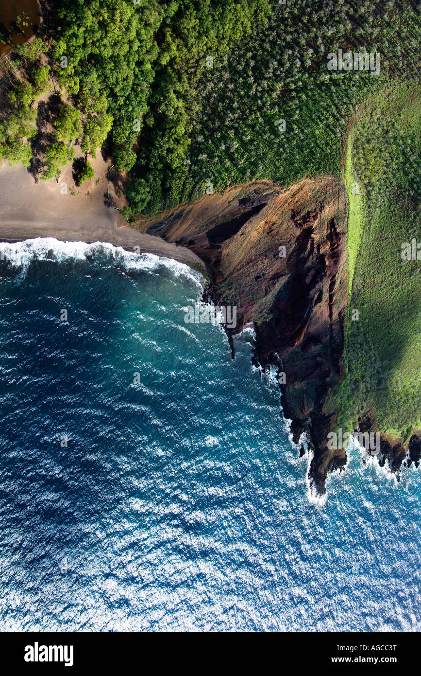 Aerial of cliff on Maui Hawaii coast with beach Stock Photo - Alamy