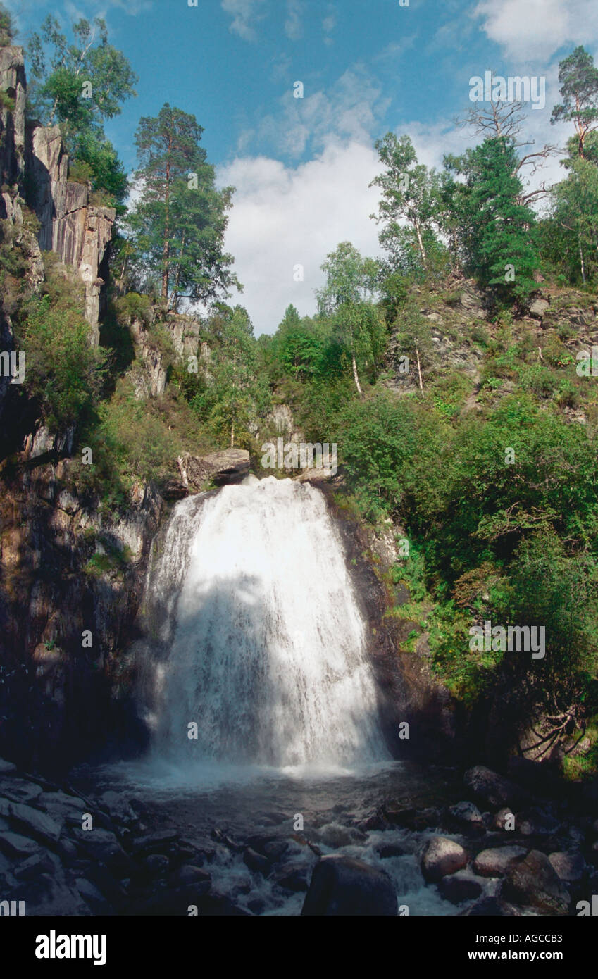 The Korbu waterfall Altai Russia Stock Photo - Alamy