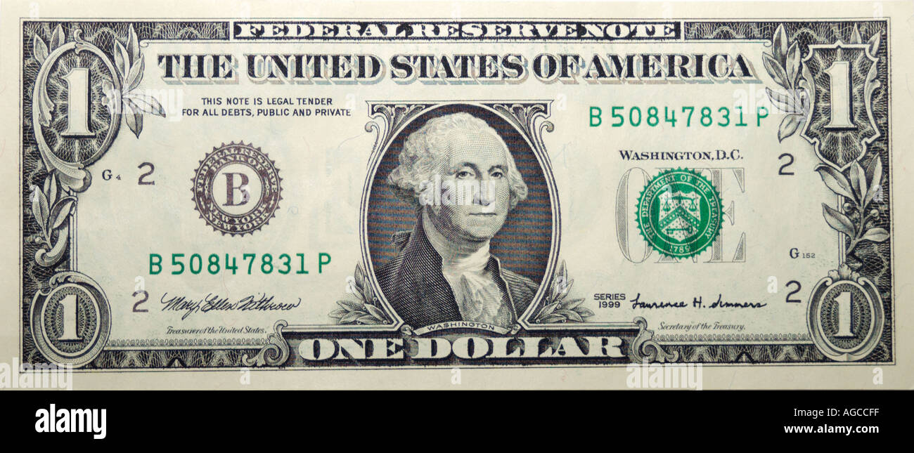 One Dollar Bill Stock Photo - Alamy
