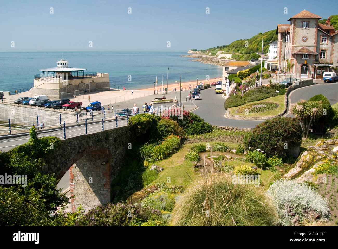 Ventnor Cascades and Ventnor Seafront and beach Isle of Wight Summer ...