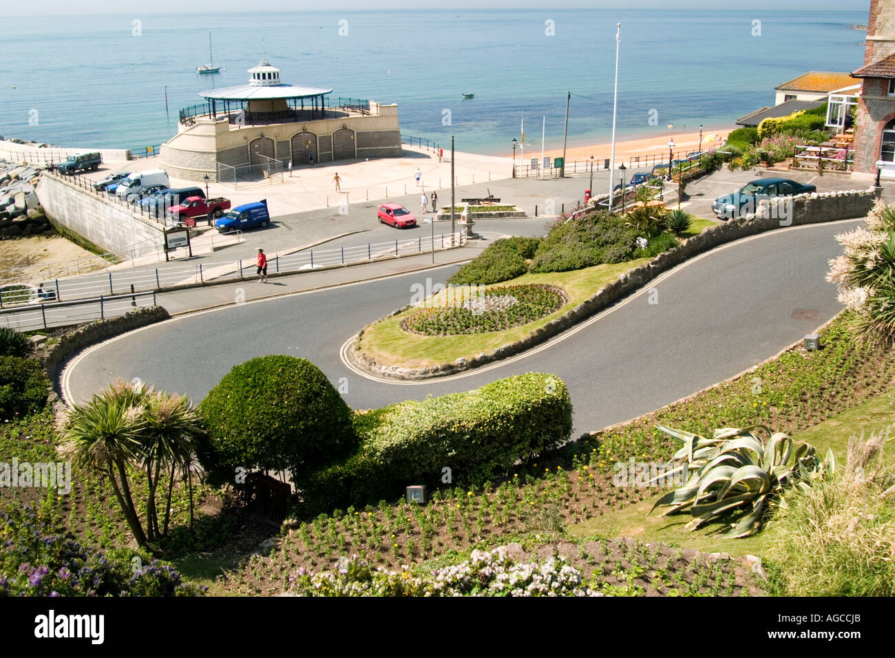 road to esplanade Ventnor Cascades Ventnor Seafront and beach Isle of ...