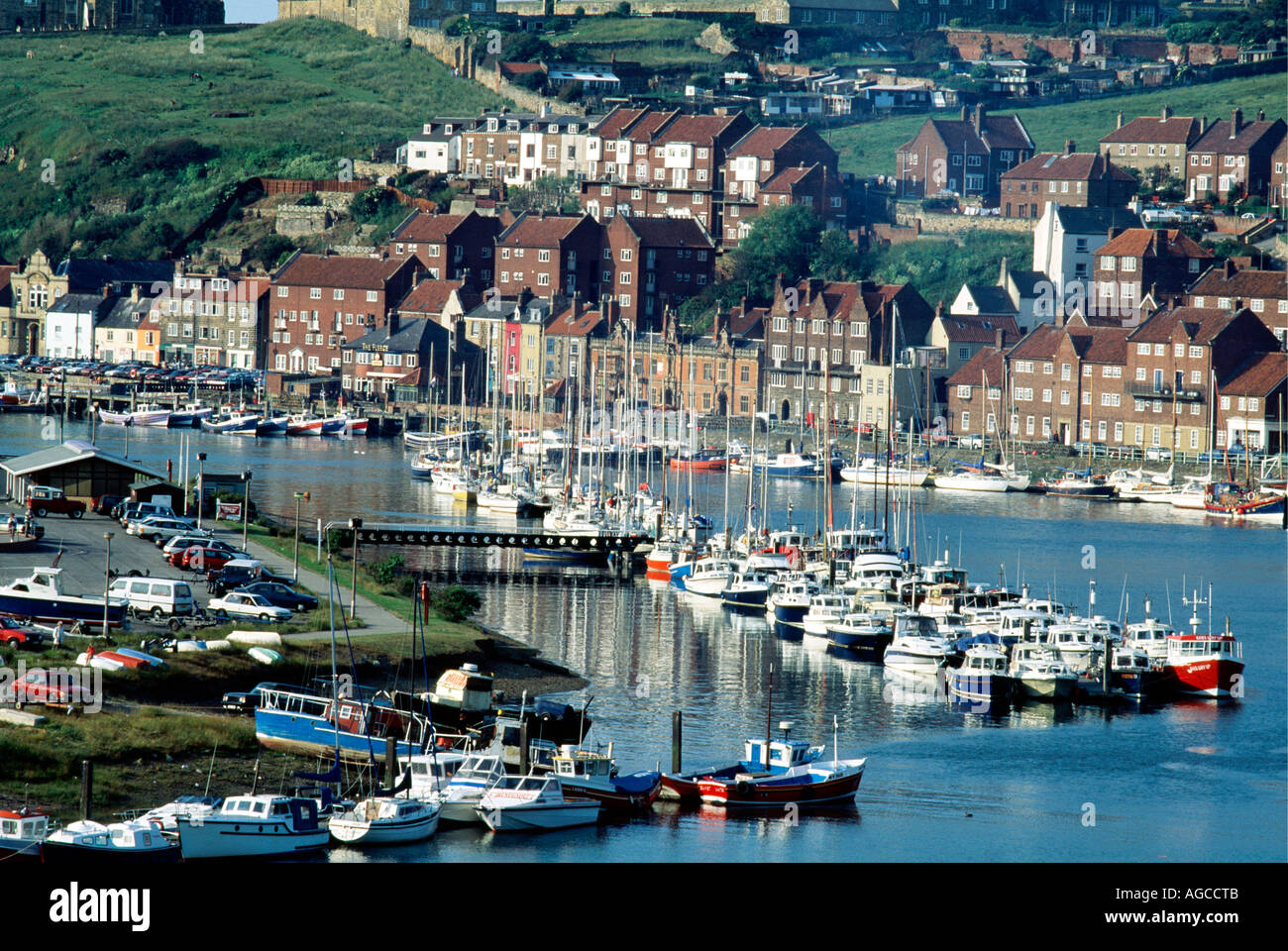 Whitby harbour situated at the mouth of the River Esk Stock Photo - Alamy