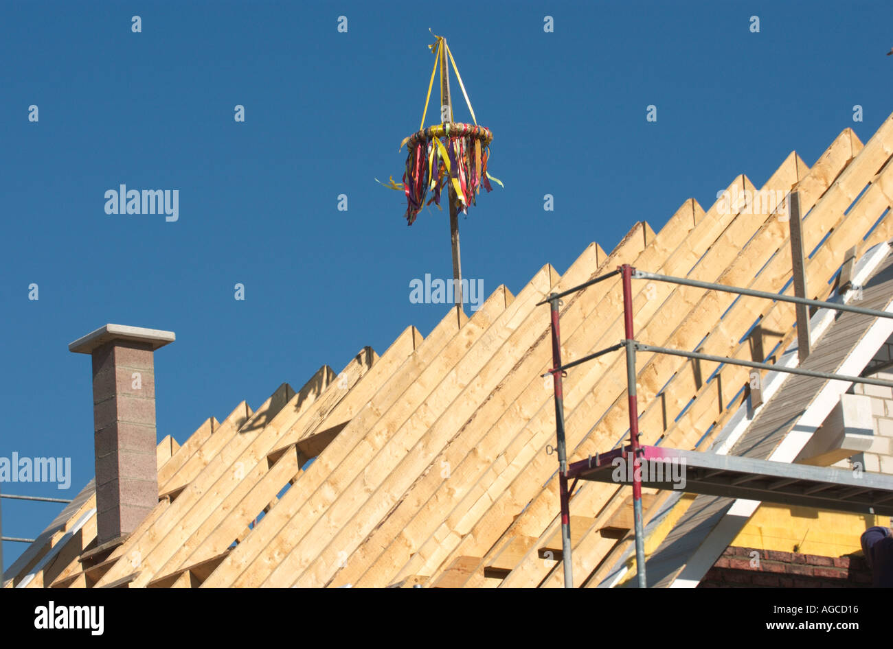 Topping out wreath on the roof hi-res stock photography and images - Alamy
