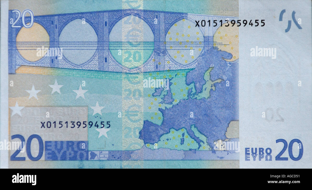 20 euro note back hi-res stock photography and images - Alamy