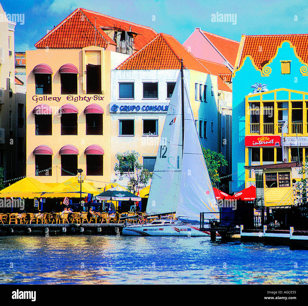 Waterfront of Willemstad in Curacao Stock Photo - Alamy