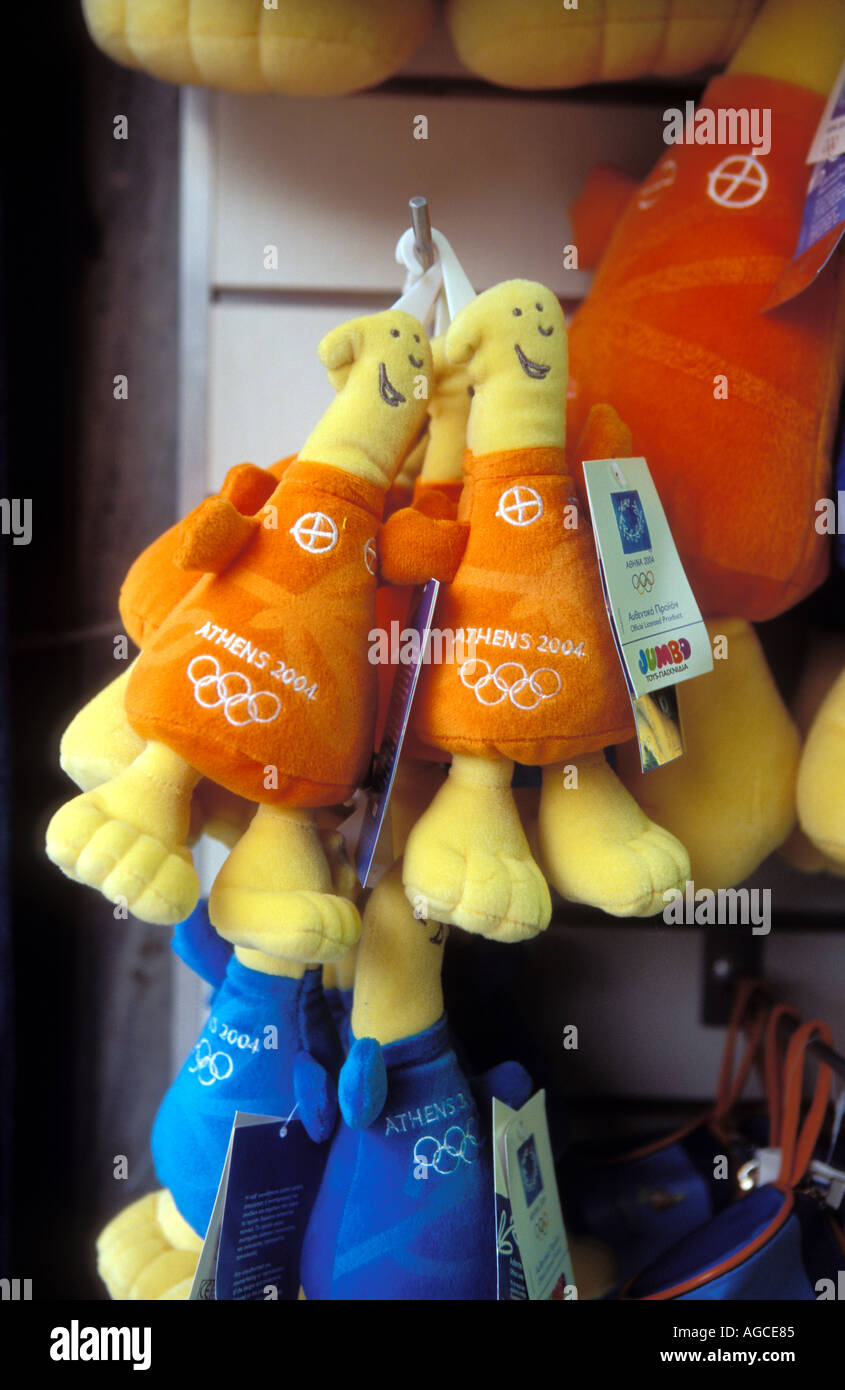 Greece Athens Athena and Phevos dolls the official logo of the Olympic ...