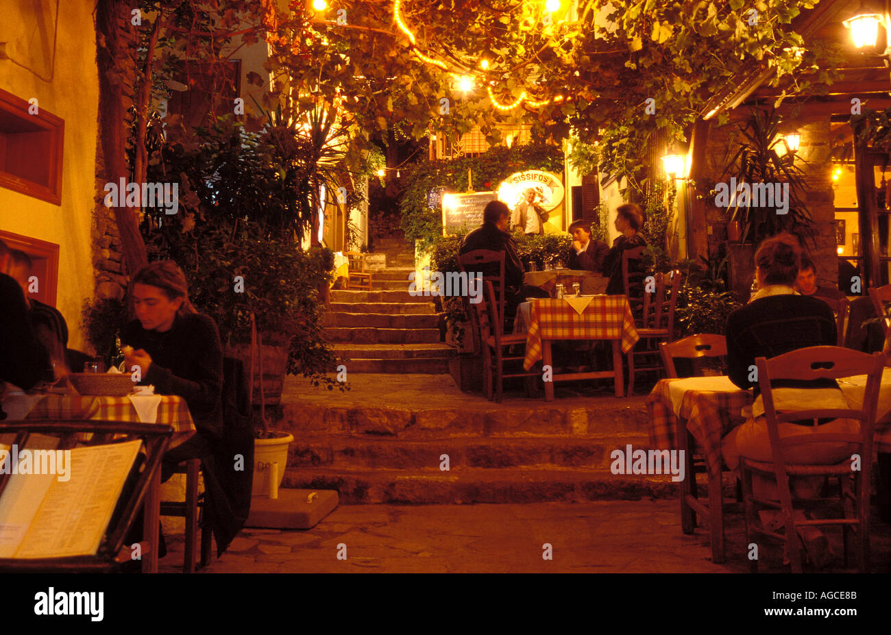 Greece people street light hi-res stock photography and images - Alamy