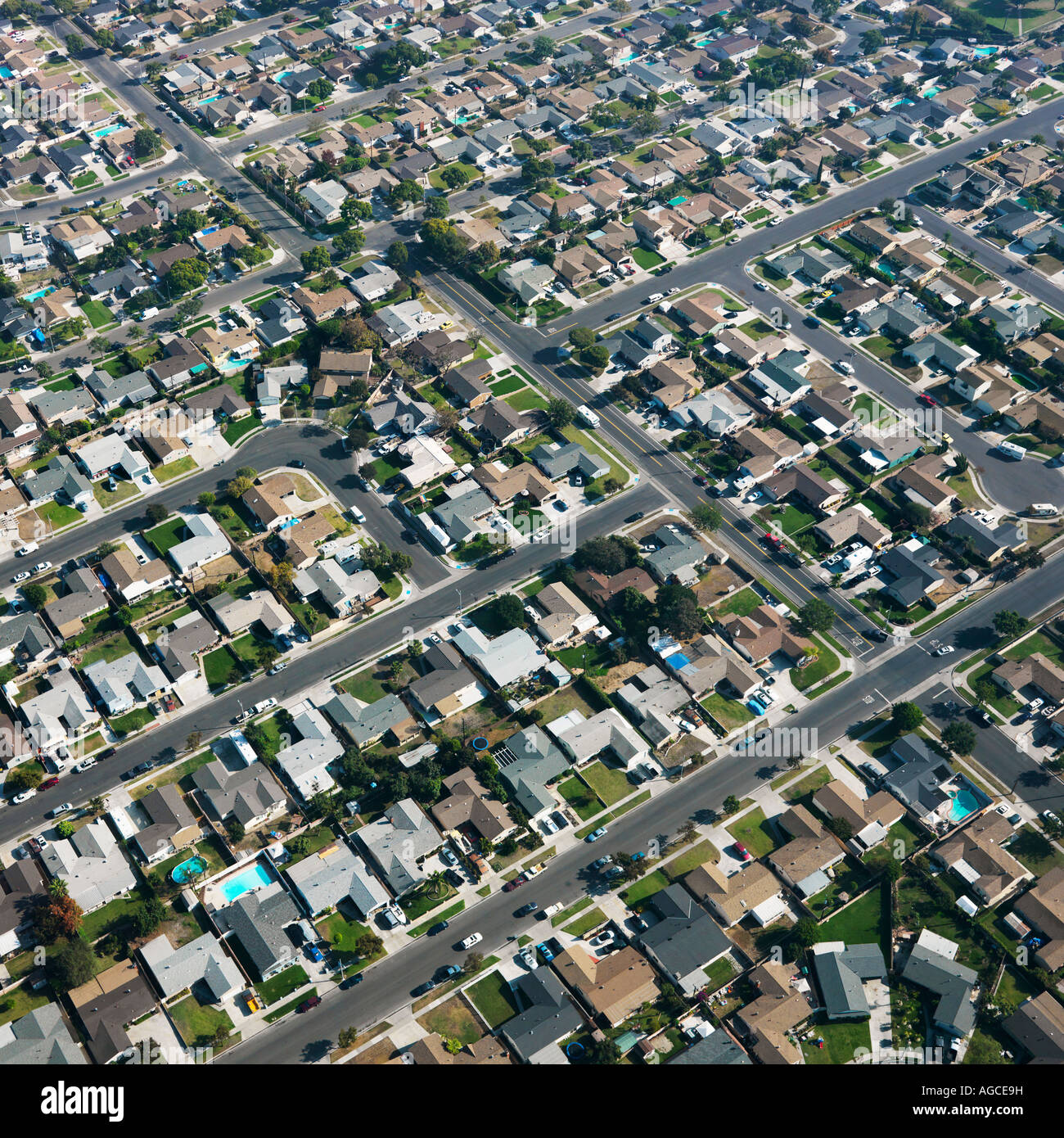 Aerial view of residential urban sprawl in southern California Stock ...