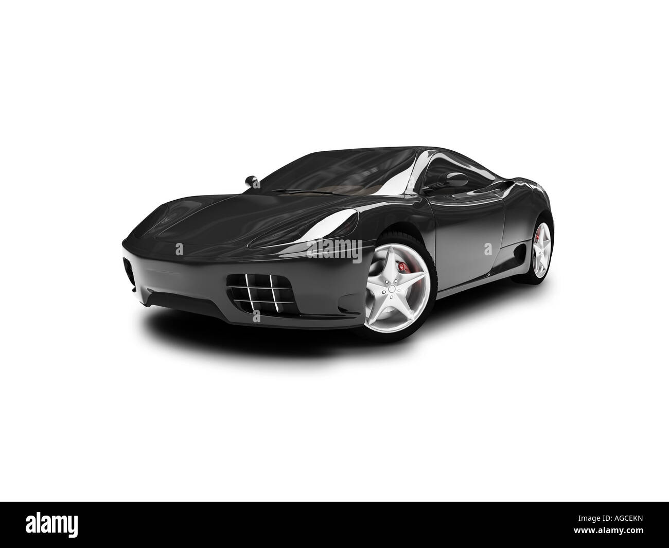 isolated black super car front view Stock Photo - Alamy