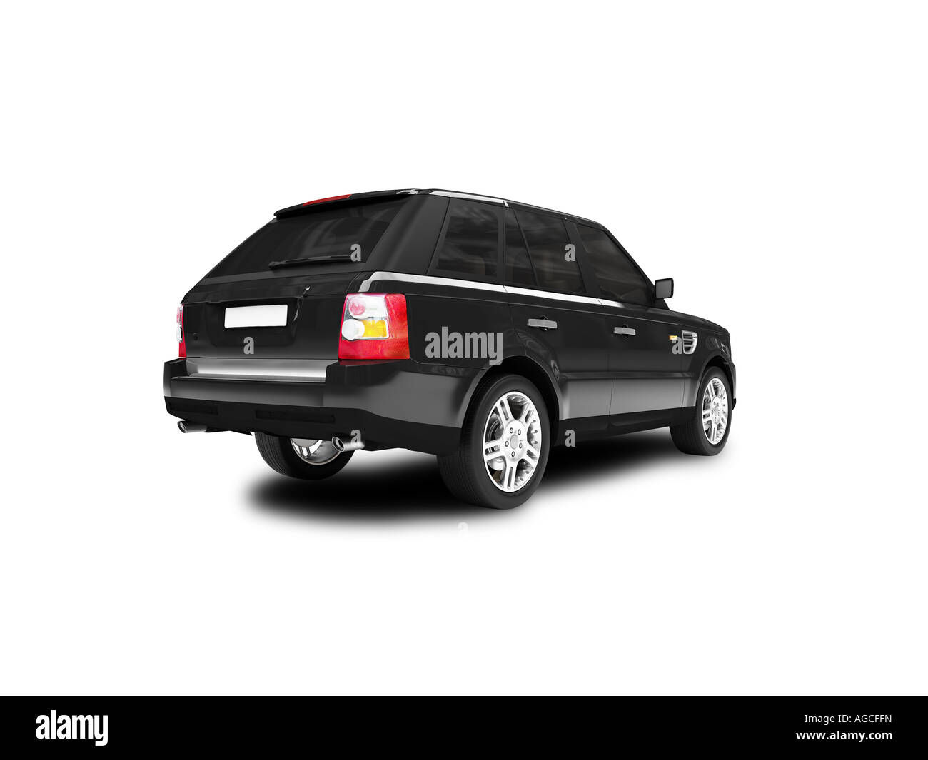 isolated black car back view Stock Photo - Alamy