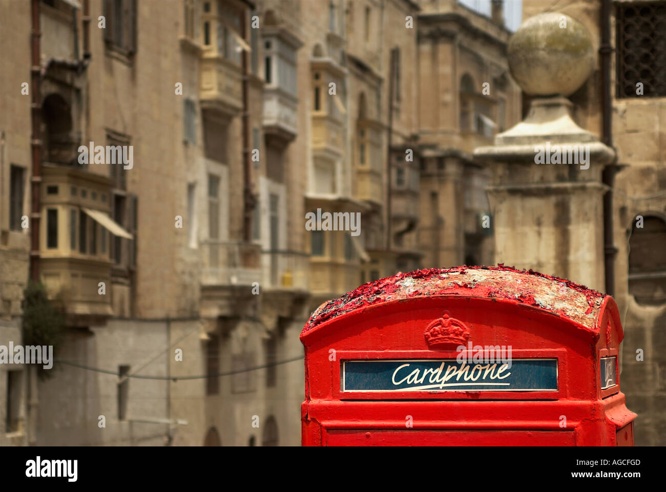 Red telephone box in valletta malta Stock Photo - Alamy