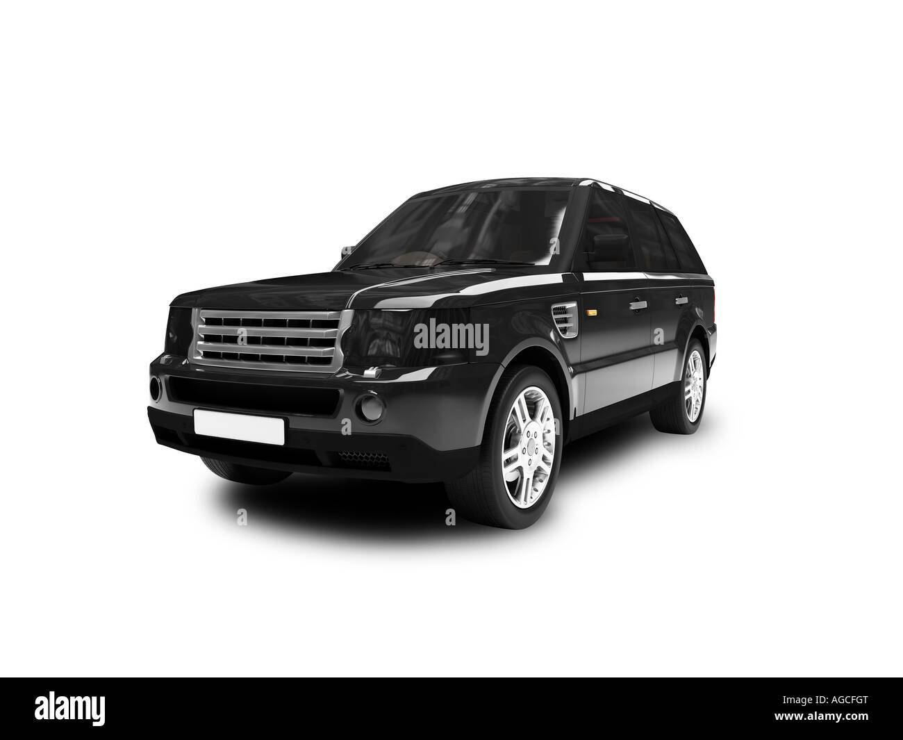 isolated black car front view Stock Photo - Alamy