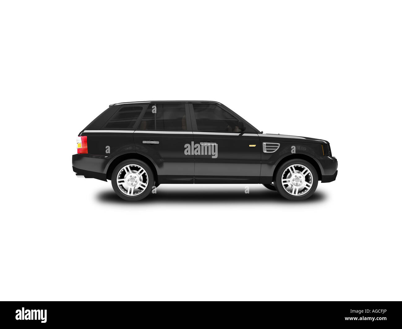 isolated black car side view Stock Photo - Alamy