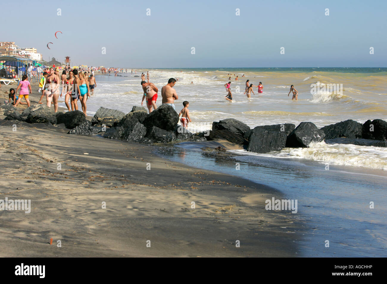 Matalascanas beach rock Stock Photo - Alamy