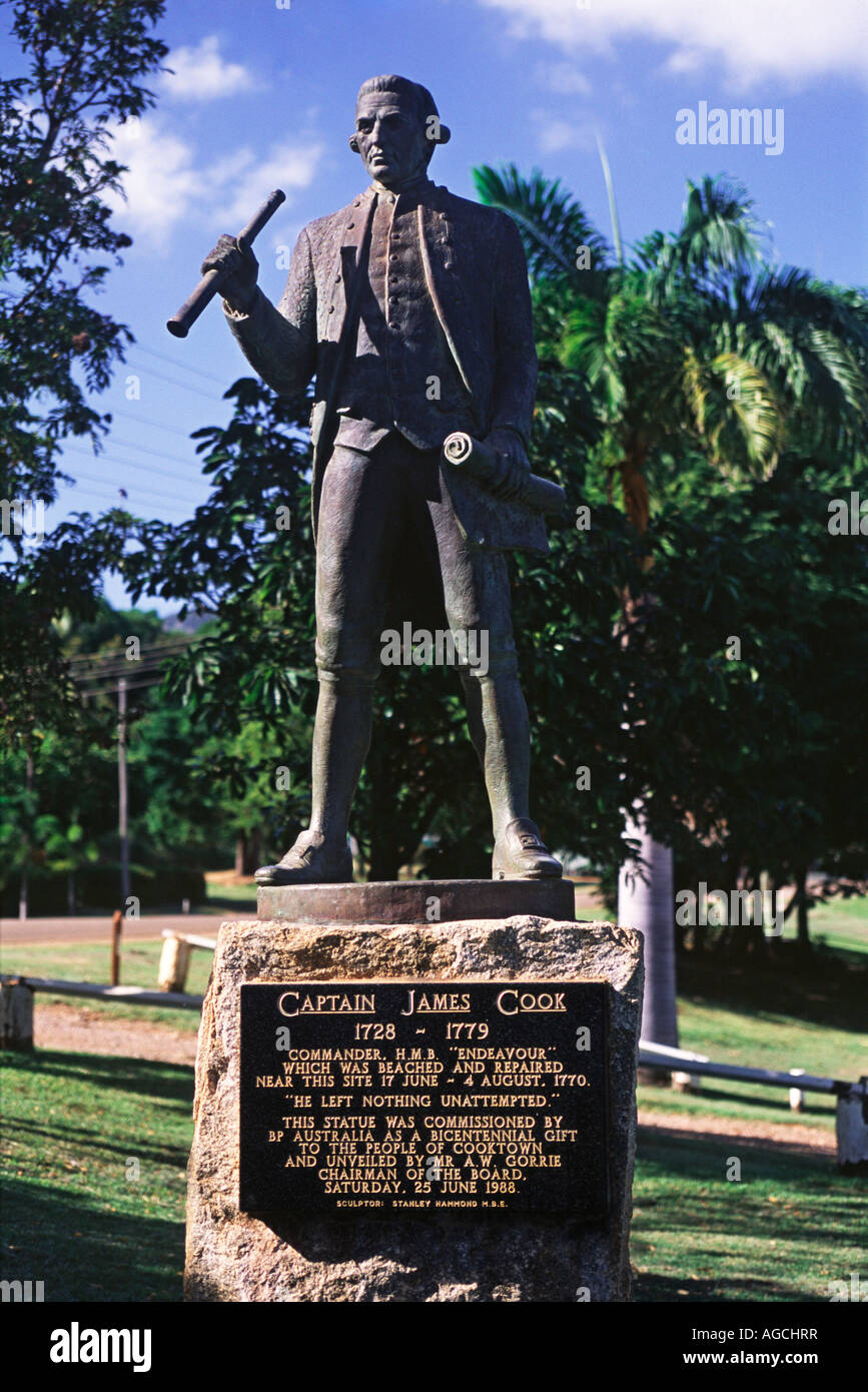 A statue on the Cooktown foreshore commemorates the visit by Captain ...