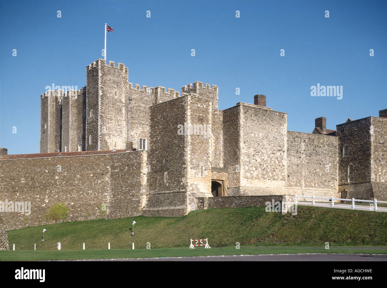 The mighty keep of Dover Castle English Heritage Stock Photo - Alamy