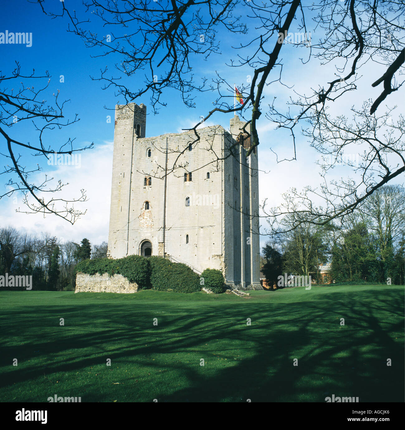 Hedingham castle a grey stone fortress Stock Photo - Alamy