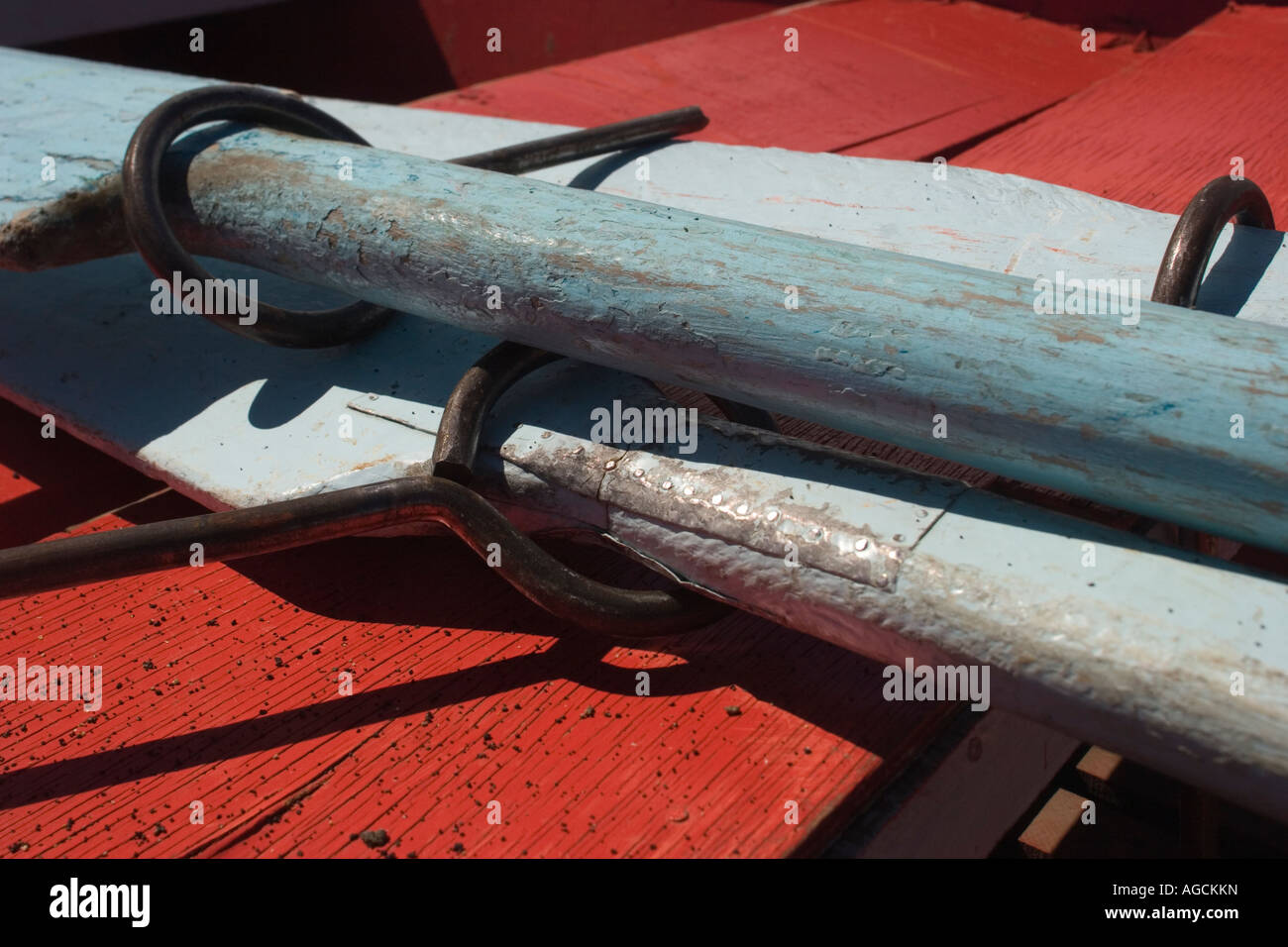 South America Chile Pucon Lago Villarrica detail of row boat Stock ...