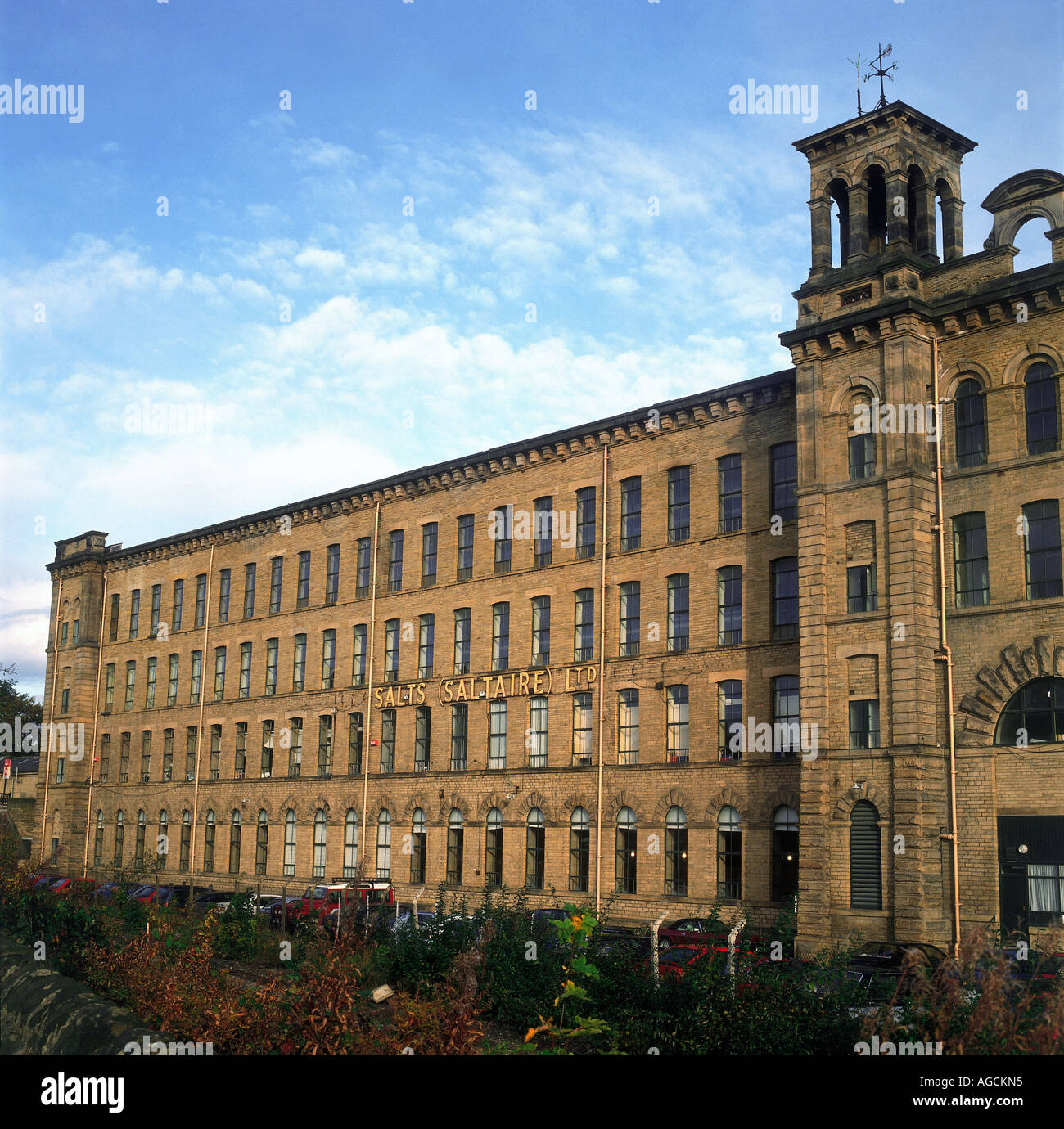 The 19th century mill built by Sir Titus Salt in the planned village of ...