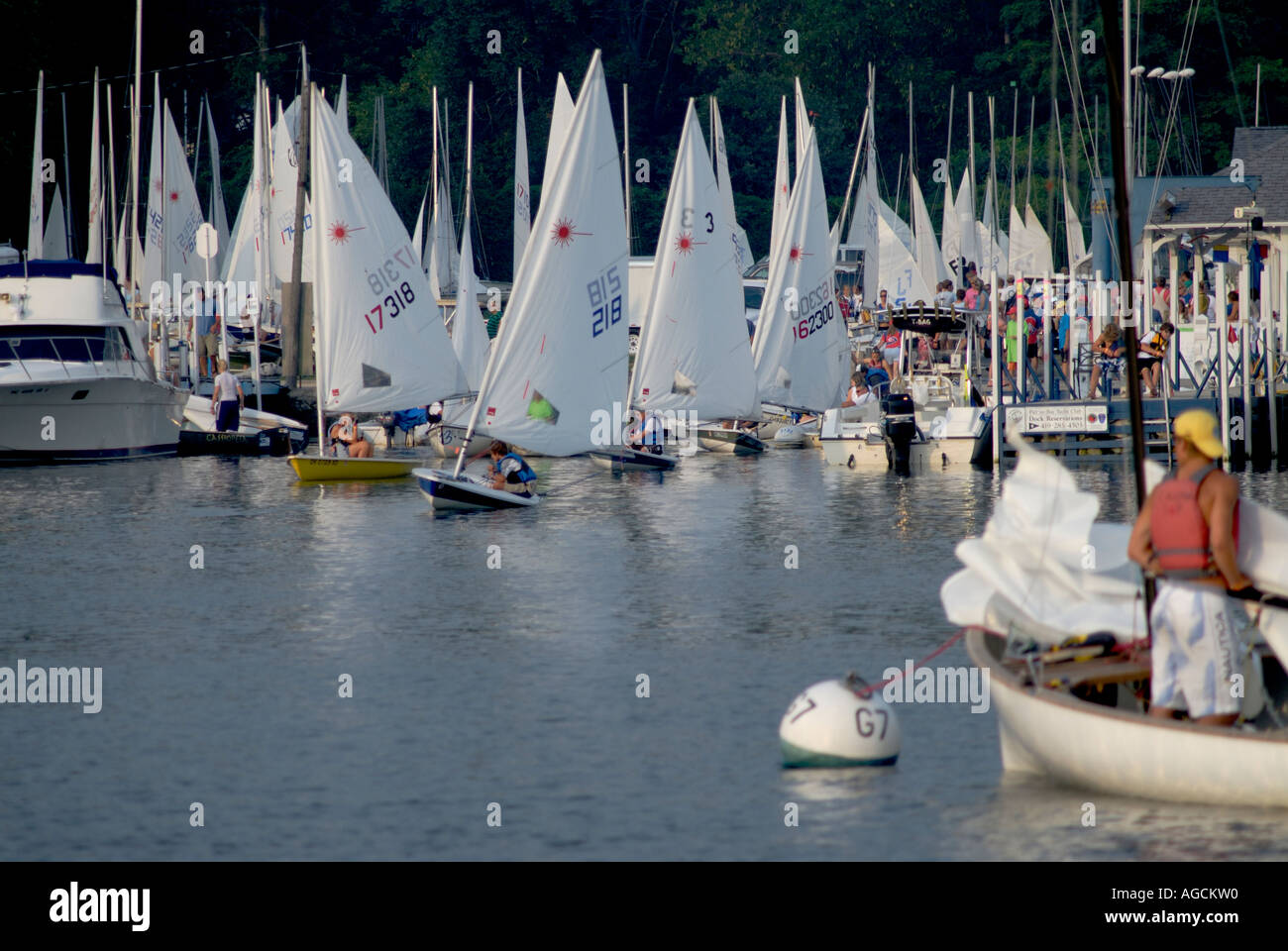 sailing regatta Put in Bay July 2006 sail week jr class Stock Photo - Alamy