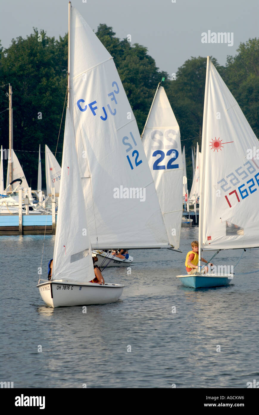 sailing regatta Put in Bay July 2006 sail week jr class Stock Photo - Alamy