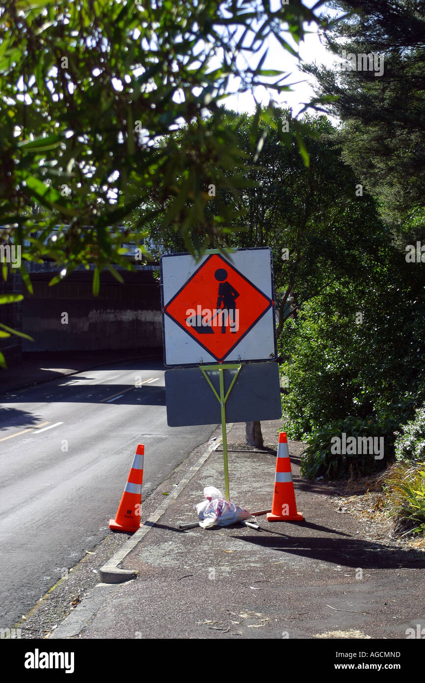 Road work sign Stock Photo - Alamy