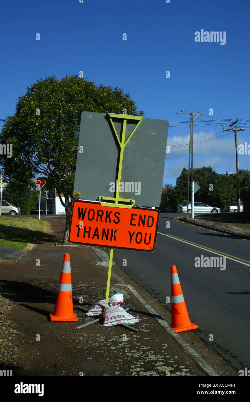 Road works sign Stock Photo - Alamy