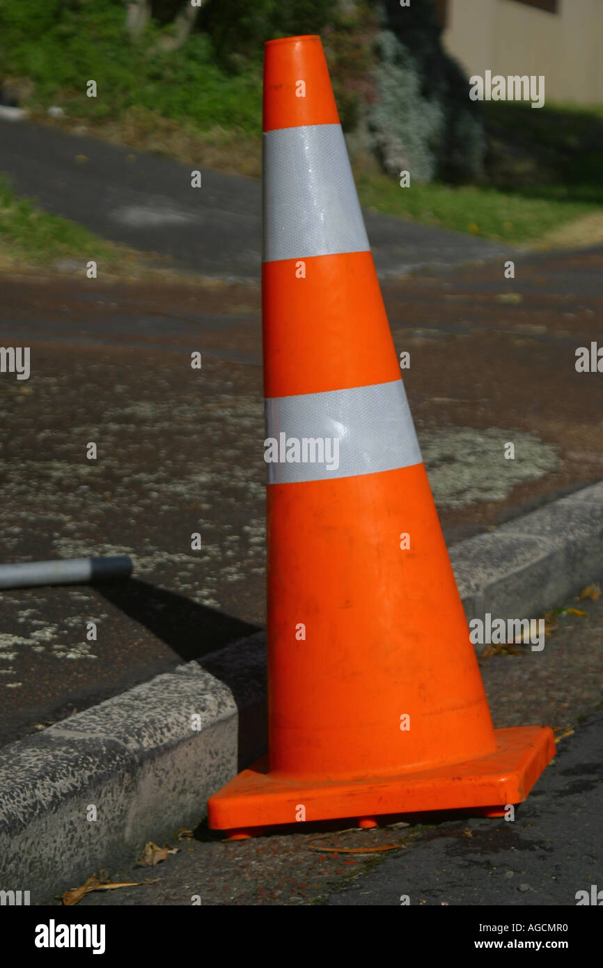 Orange traffic cone Stock Photo - Alamy