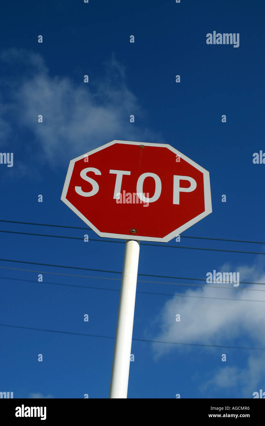 Red traffic stop sign Stock Photo - Alamy