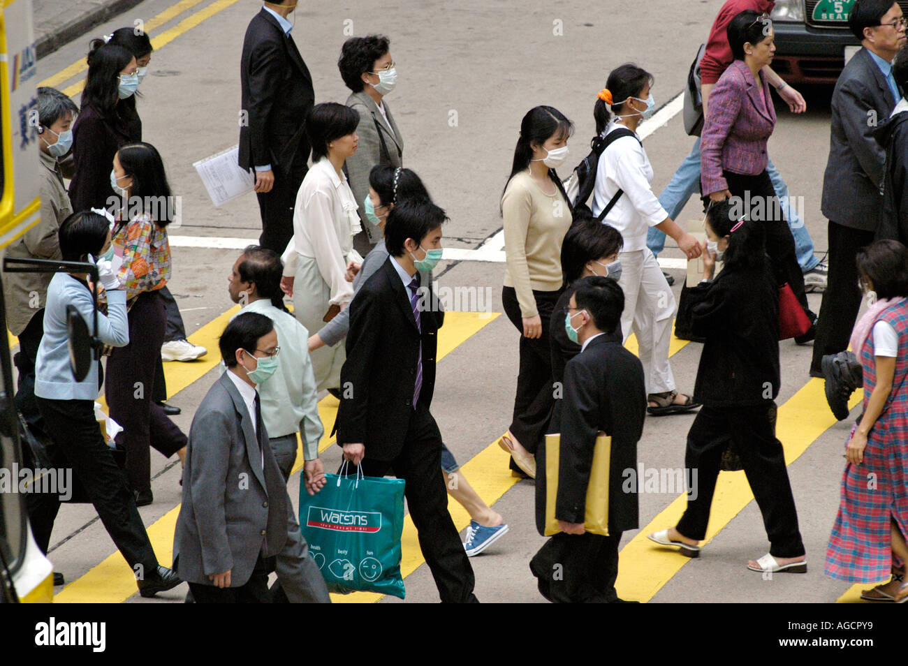 Face masks SARS outbreak Hong Kong Stock Photo - Alamy