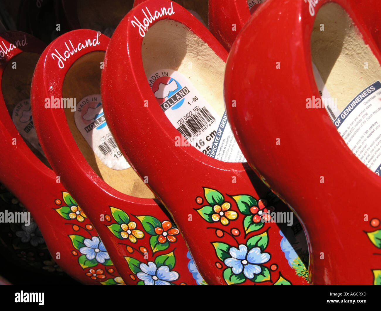 Red wooden dutch clogs Stock Photo - Alamy